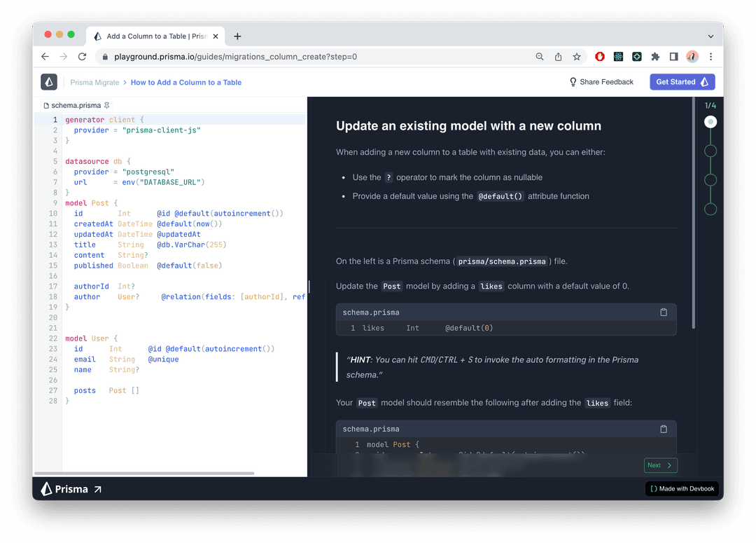 Prisma Playground: An Interactive Learning Experience for Prisma