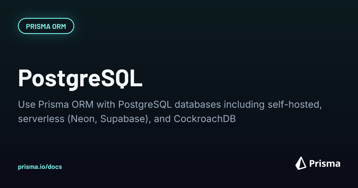 PostgreSQL database connector | Prisma Documentation